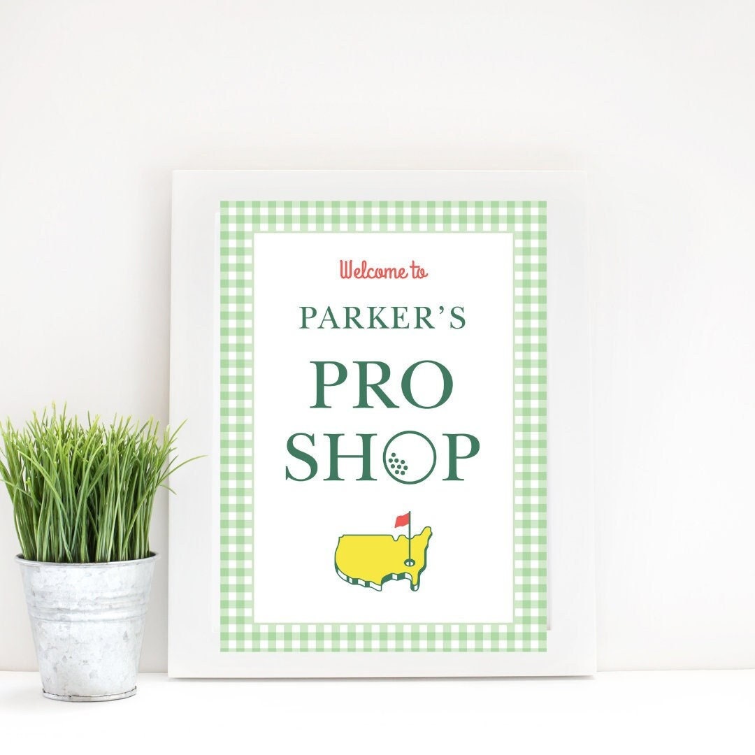 Pro Shop Gift Table Sign, Golf Gift Table, Mastered First Year, First ...