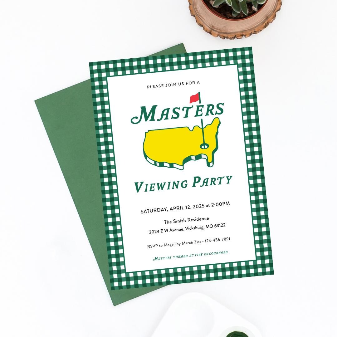 Viewing Party Invitation, the Masters, Golf Party, Watch Party, Let's ...