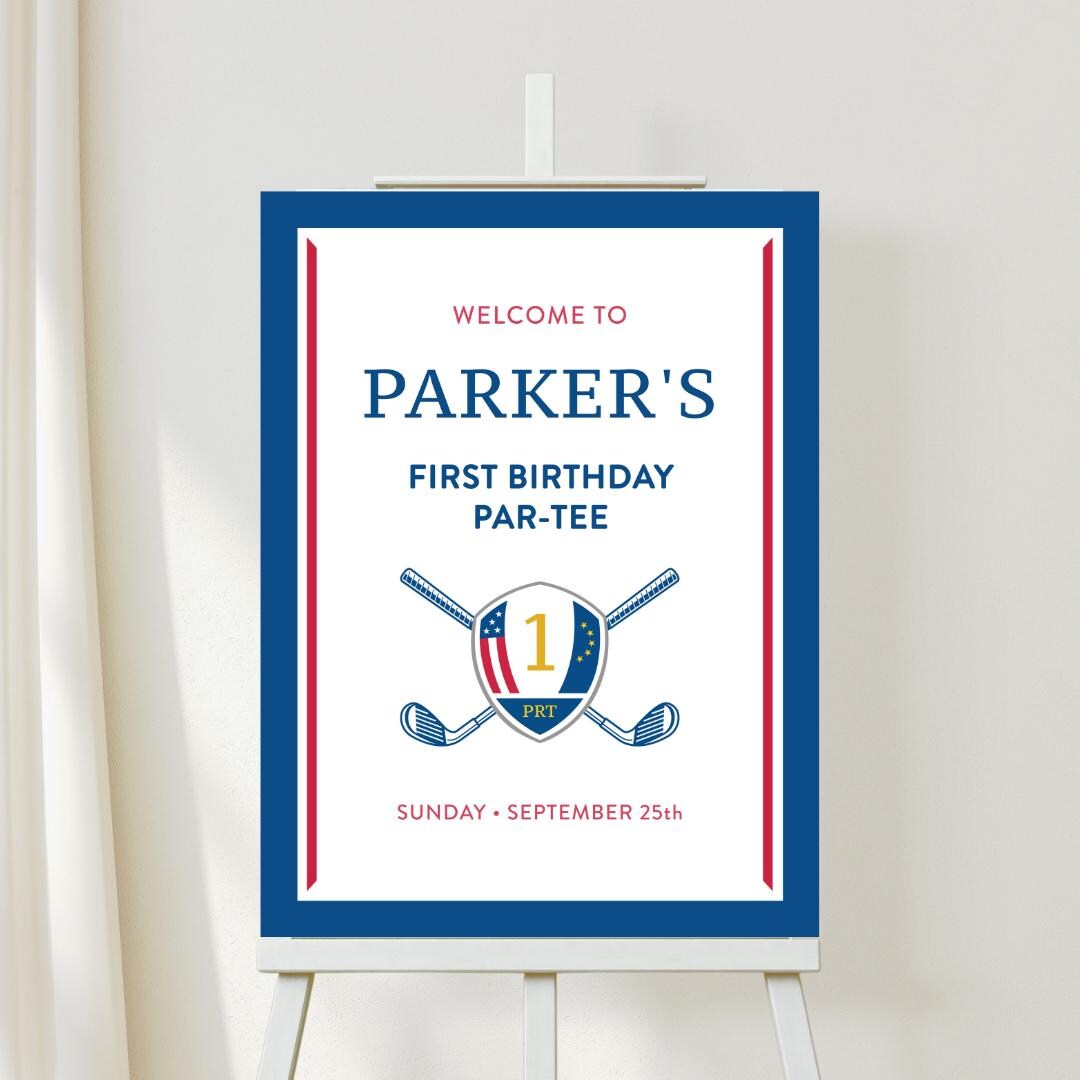 Ryder Cup Welcome Sign Template, First Birthday Party, First Year ...