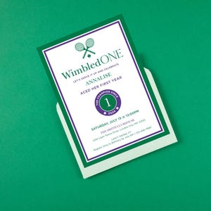 Wimbledone Birthday Invitation, Tennis Birthday, First Birthday ...