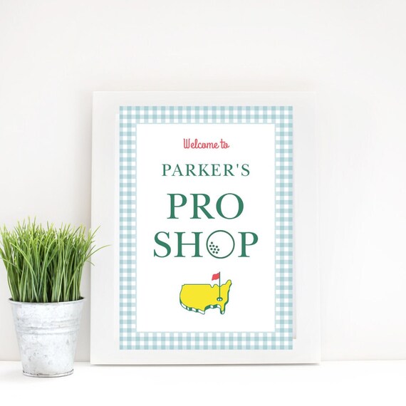 Pro Shop Gift Table Sign Blue Gingham Golf Gift Table - Etsy