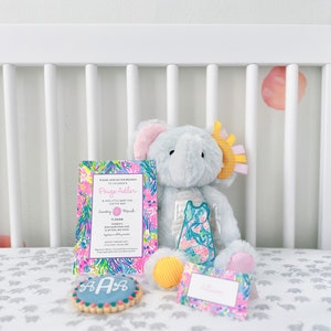 Preppy Pink Baby Shower Invite, Tropical Shower Invitation, Ocean ...