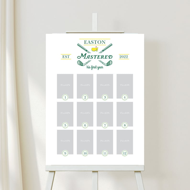 Mastered First Year Milestone Board Golf Masters Party - Etsy