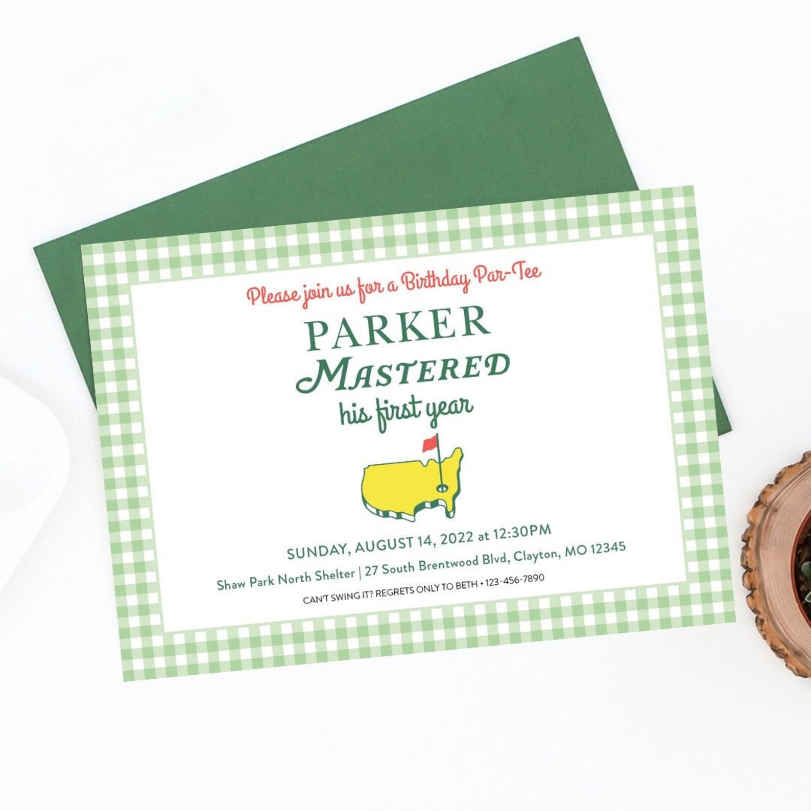 Masters Party Birthday Invitation Horizontal First Birthday - Etsy