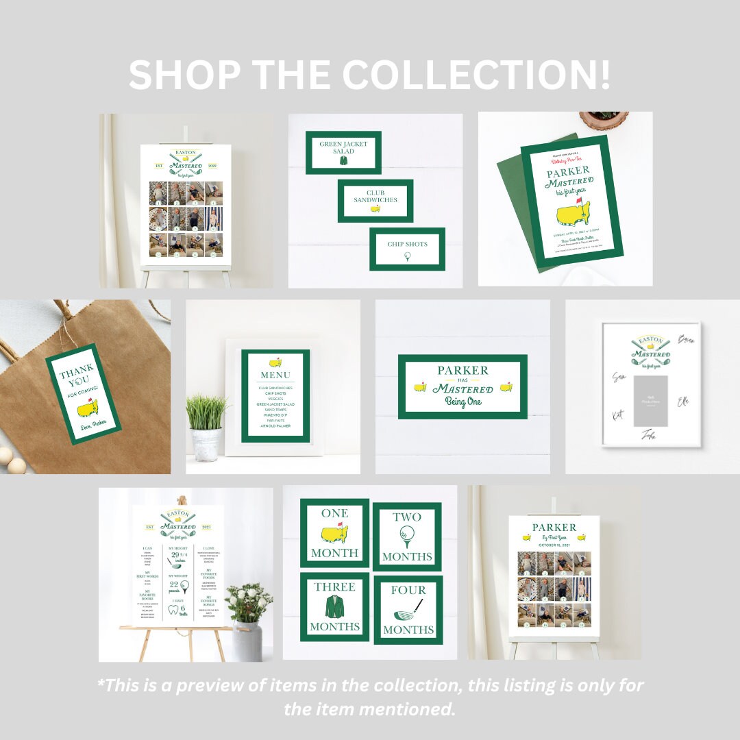 Golf Buffet Card Solid Border Food Tent Place Card Mastered - Etsy