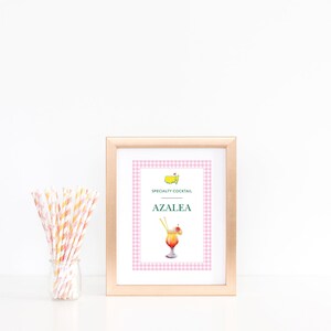 Masters Specialty Drink Sign, Azalea Cocktail, Pink Gingham, Masters ...