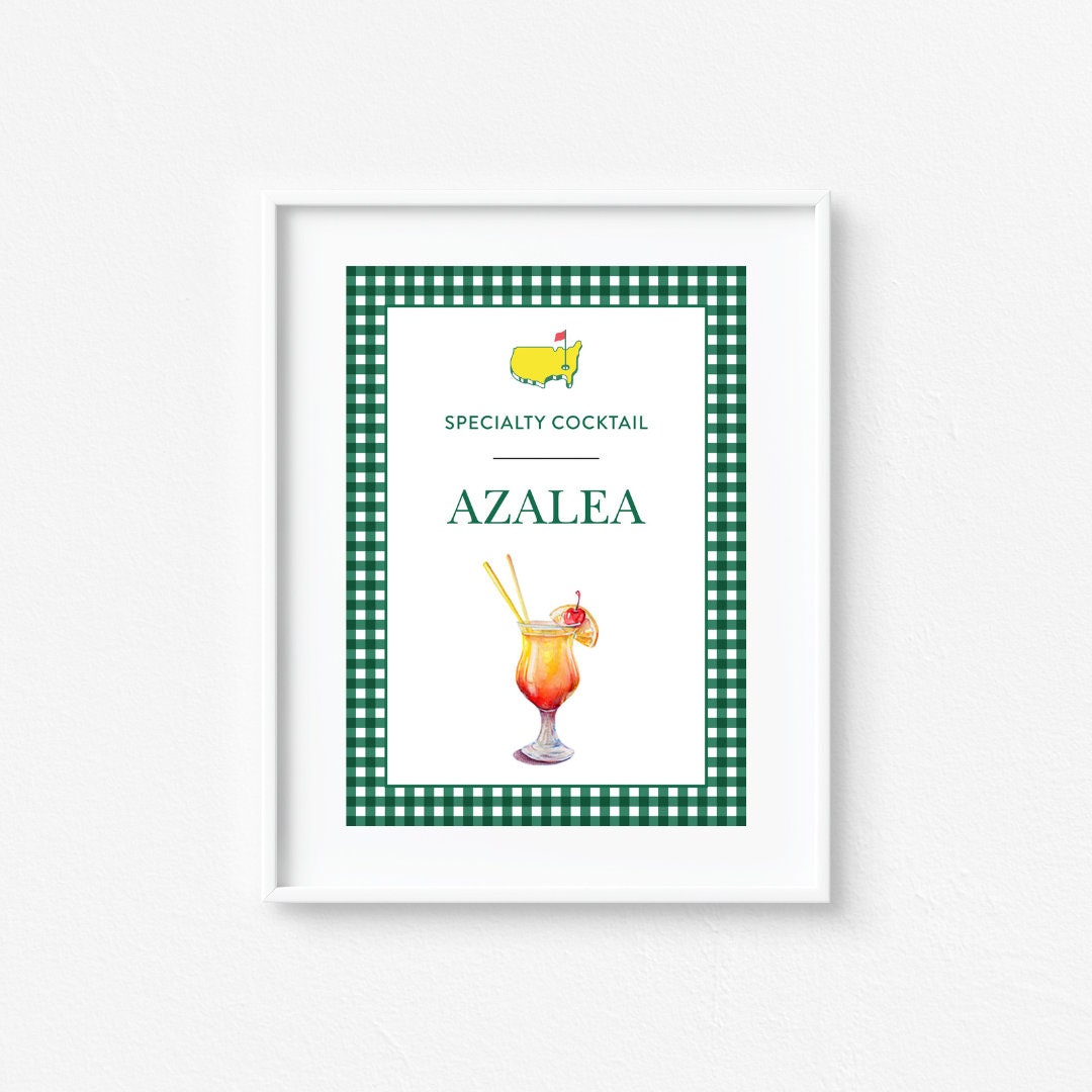 Masters Specialty Drink Sign, Azalea Cocktail, Masters Green, Mastered ...