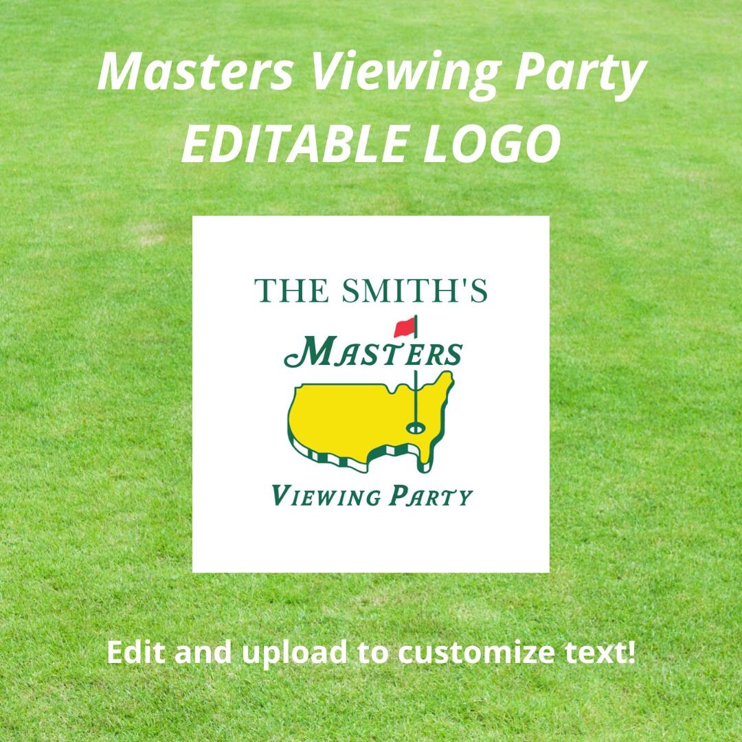 Masters Viewing Party Editable Logo, Masters, Golf, Logo, Let's Par-tee ...