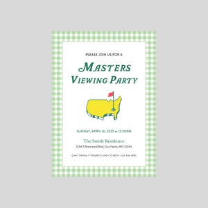 Masters Viewing Party Invitation, Golf Party, the Masters, Watch Party ...