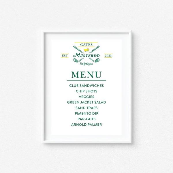 Masters Menu Sign - Etsy