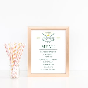 Golf Menu Sign, Golf Clubs, Table Sign, Mastered First Year, Masters ...