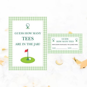 Golf Party Game, Guess How Many Tees, Green Gingham, the Masters Baby ...