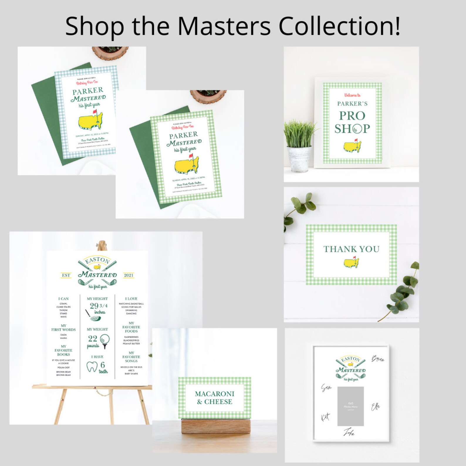 Masters Party Birthday Invitation Horizontal First Birthday - Etsy