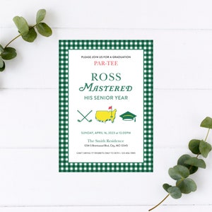 Masters Graduation Party Invitation, Class of 2023, Golf Party, the ...