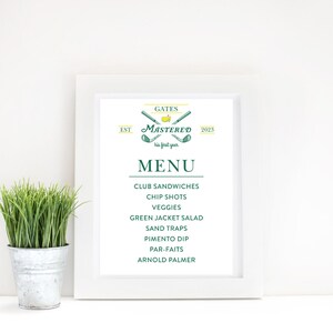 Golf Menu Sign, Golf Clubs, Table Sign, Mastered First Year, Masters ...