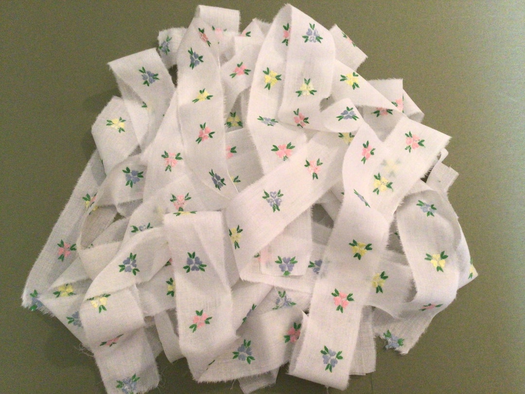 Hand Torn Fabric Ribbon 2 Fabric Ribbon Embroidered Organdy Ribbon Junk ...