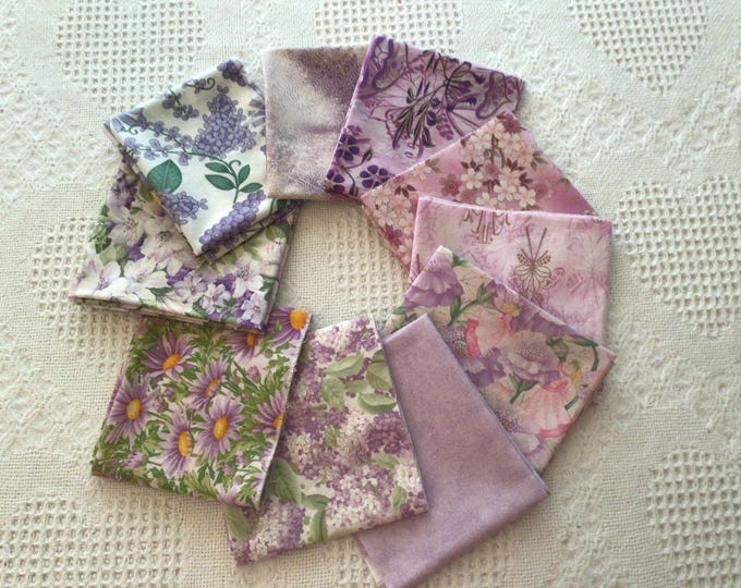 10 Purple Fat Eighth Bundle Fat Eighth Shades of Purple Fabric Craft ...