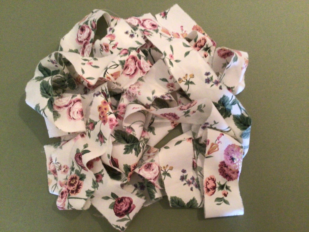 Hand Torn Fabric Ribbon 2 Hand Torn Ribbon Burgundy and Pink Floral ...