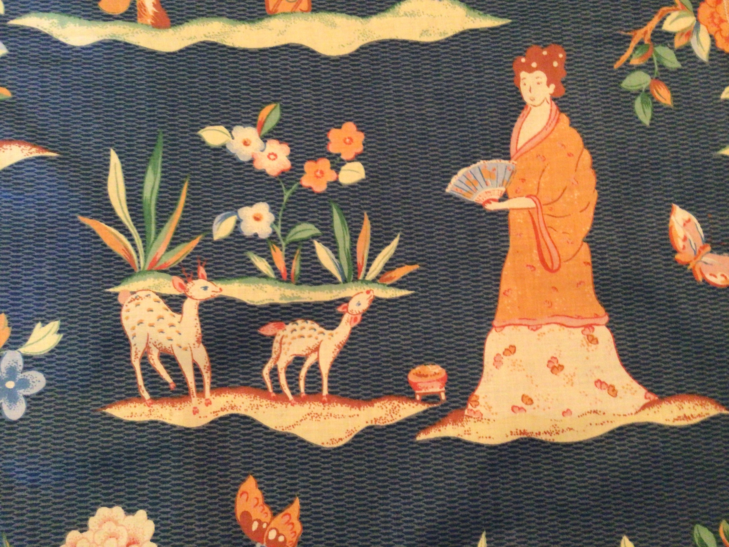 Vintage Fabric Sample 100% Cotton Salesman Sample Upholstery Fabric ...