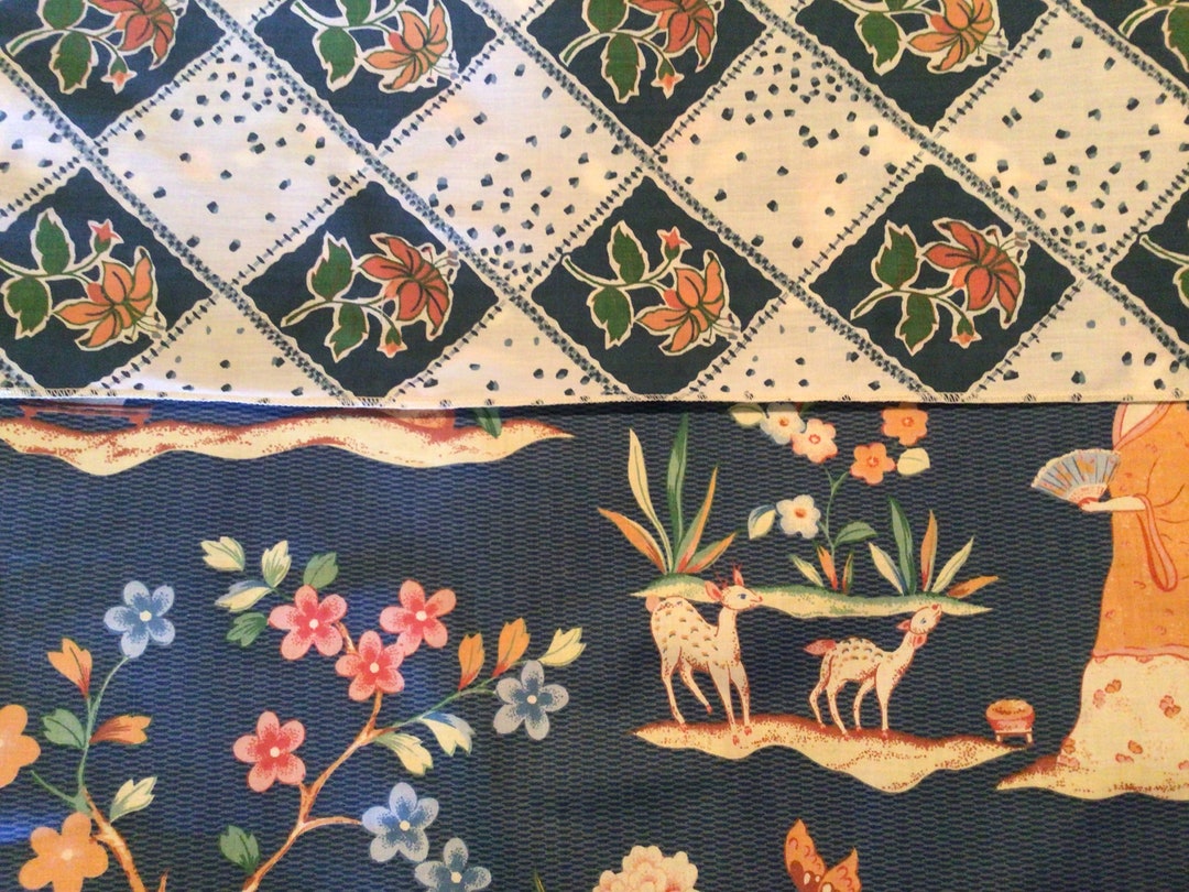 Vintage Fabric Sample 100% Cotton Salesman Sample Upholstery Fabric ...