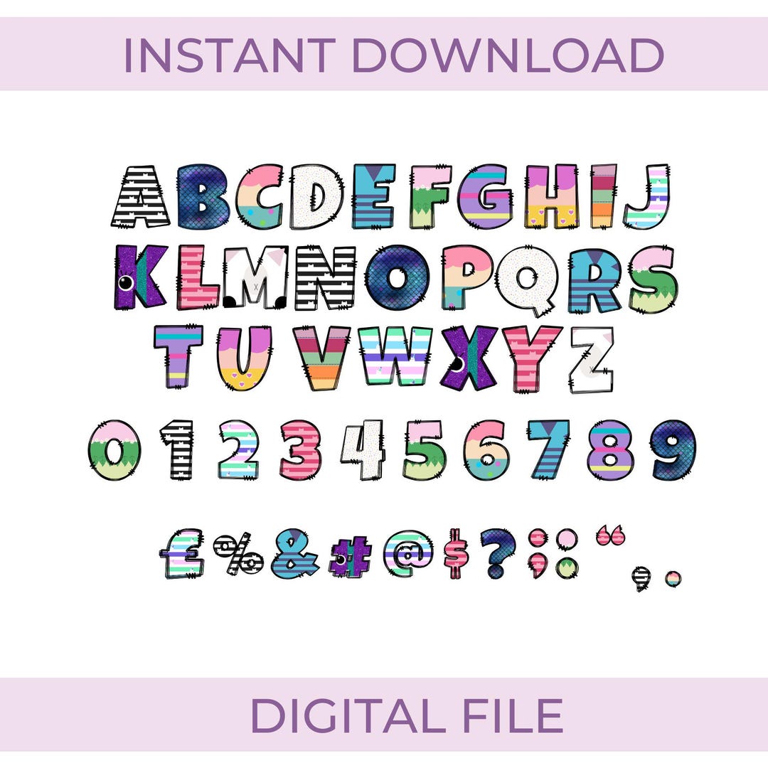 Gabby Alphabet PNG: Kids Party Decor, Nursery Art (digital Download) - Etsy