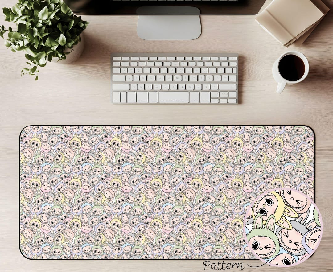 Xl Desk Mat Kawaii Monsters Pastel Lovers Mouse Pad Large Gaming Setup ...