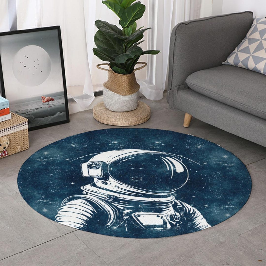 Astronaut Space Rug: Galaxy Nursery, Kids Playroom Decor - Etsy