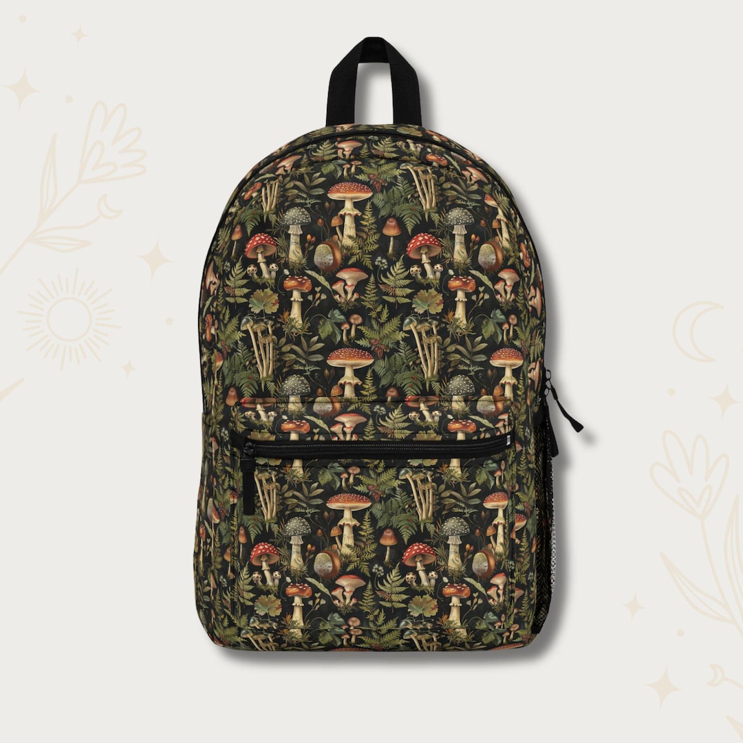 Mushroom Cottagecore Backpack Dark Forestcore Bag Woodland Hiking Pack ...