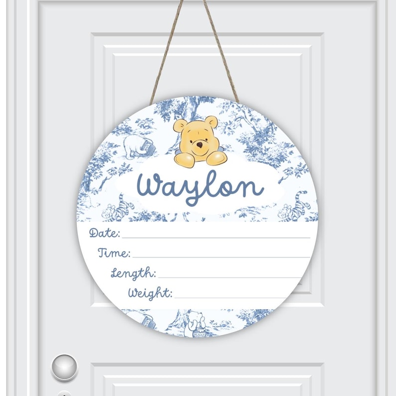 Winnie the Pooh Birth Stat Sign: DIY Nursery Keepsake - Etsy