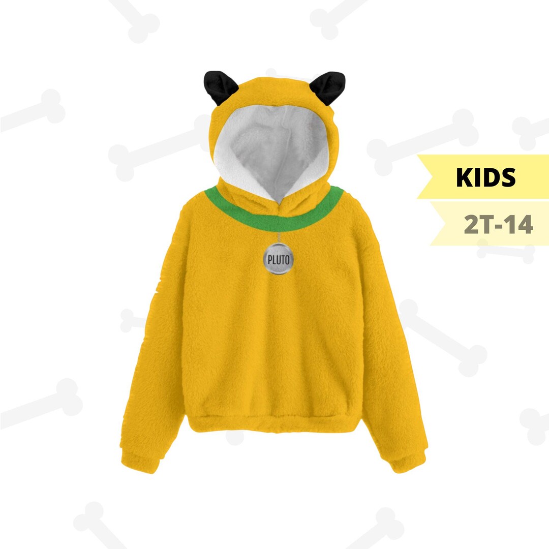 Pluto Costume Kids Fleece Hoodie: Dog Halloween Cosplay Family Outfit ...