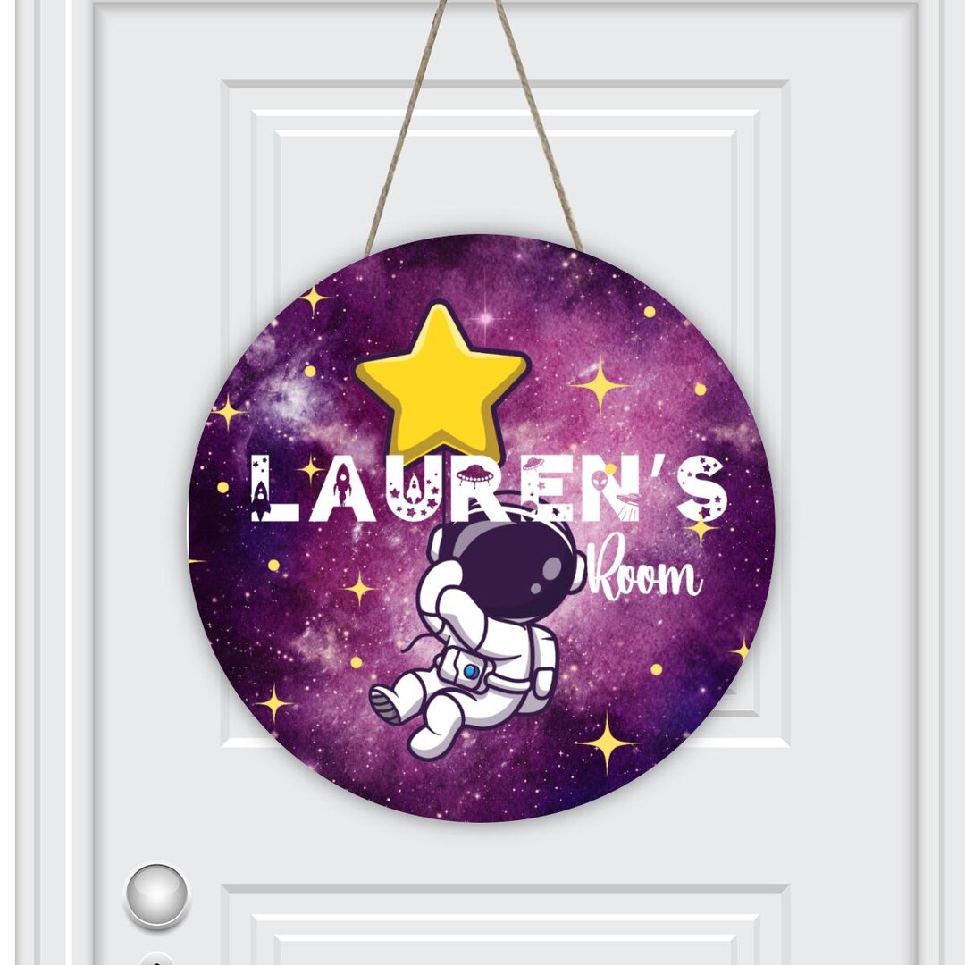 Personalized Astronaut Door Sign: Space Themed Kids Room Decor - Etsy