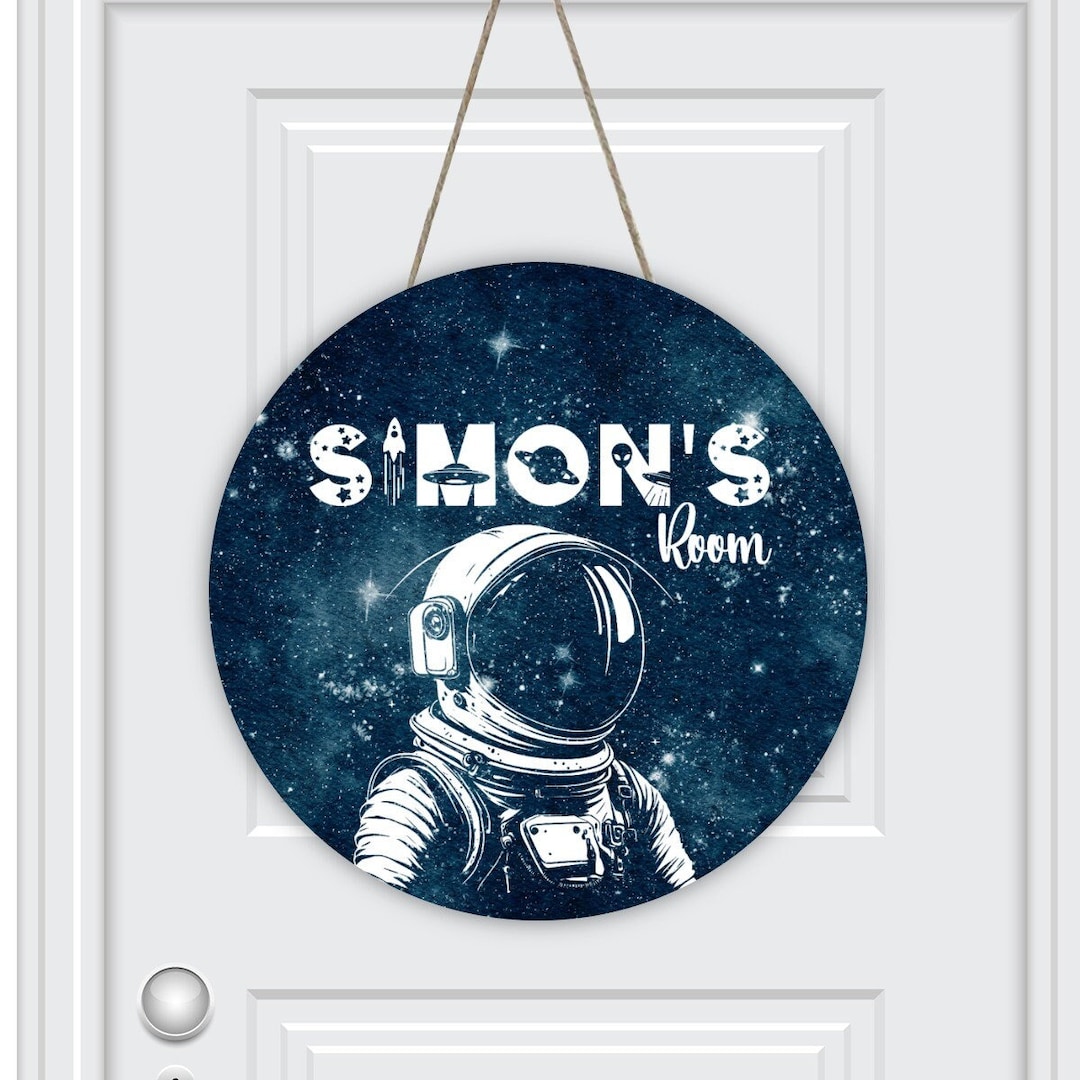 Personalized Astronaut Door Sign: Custom Space Name Plaque - Etsy