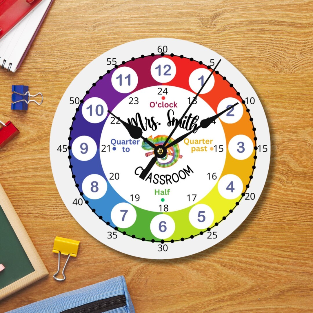 Personalized Teacher Clock Customizable Lerning Hours to Tell Time ...