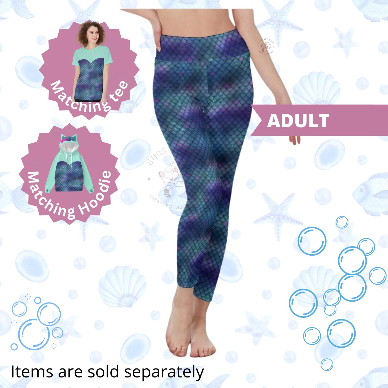 Mercat Mermaid Leggings: Gabby Cats Halloween Costume - Etsy