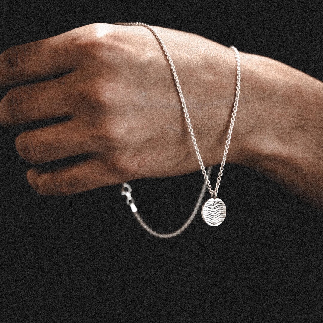 Sterling Silver Ripples Pendant Necklace: Handmade Ocean Jewelry ...
