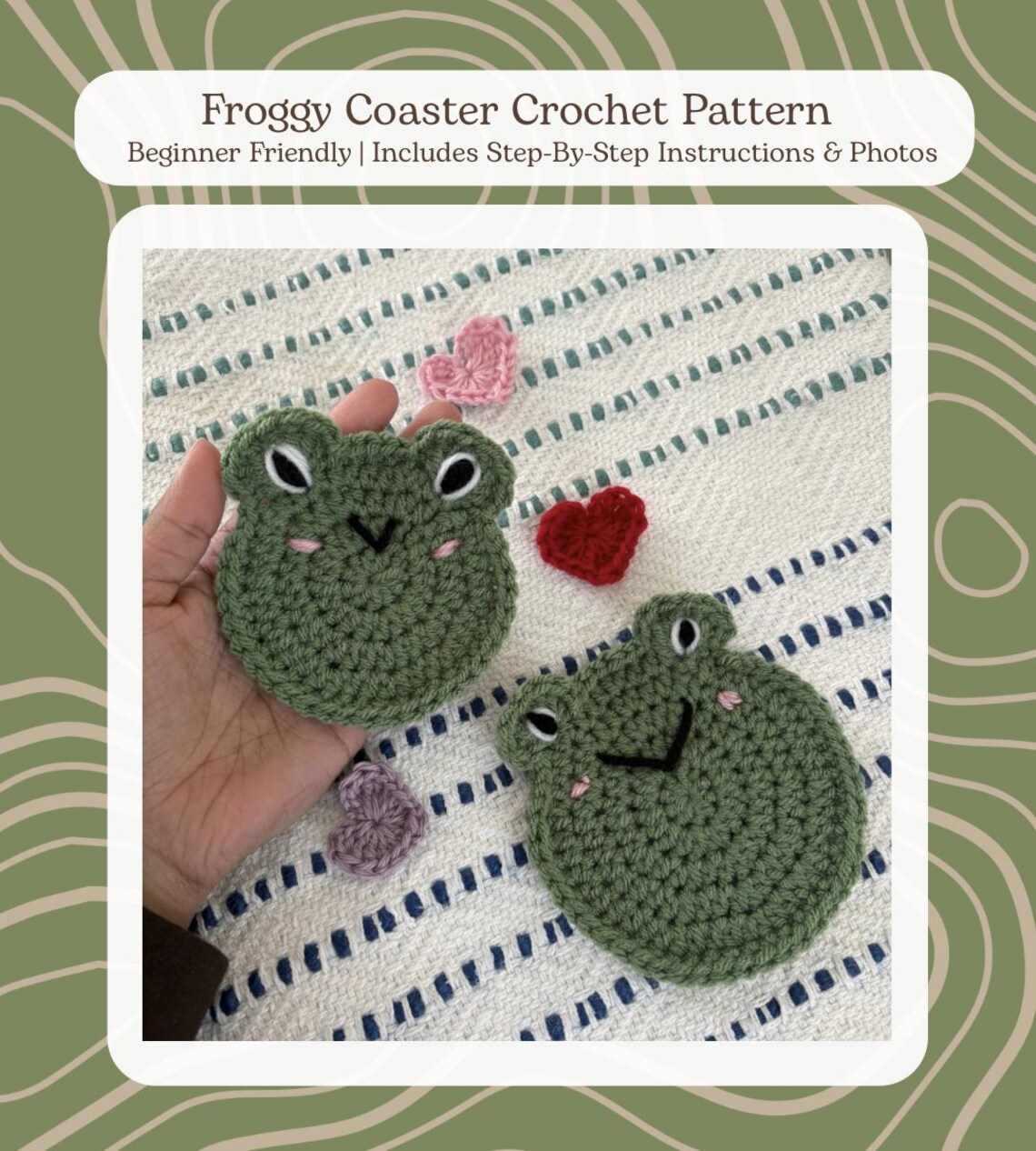 Beginner Frog Coaster Crochet Pattern – No-sew | US Terms - Etsy