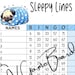 Sleepy Lines Blue 75 Ball (mixed, Straight, Blank) - Etsy