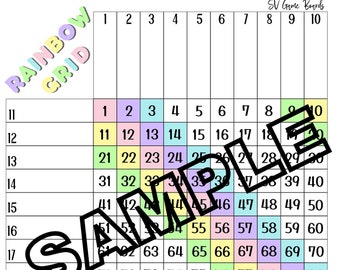 Neon Glow Grid Rainbow 100 Ball Bingo, Straight/blank - Etsy