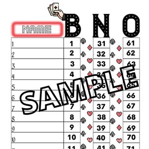 BNO Bingo (mixed, Straight, Blank) - Etsy