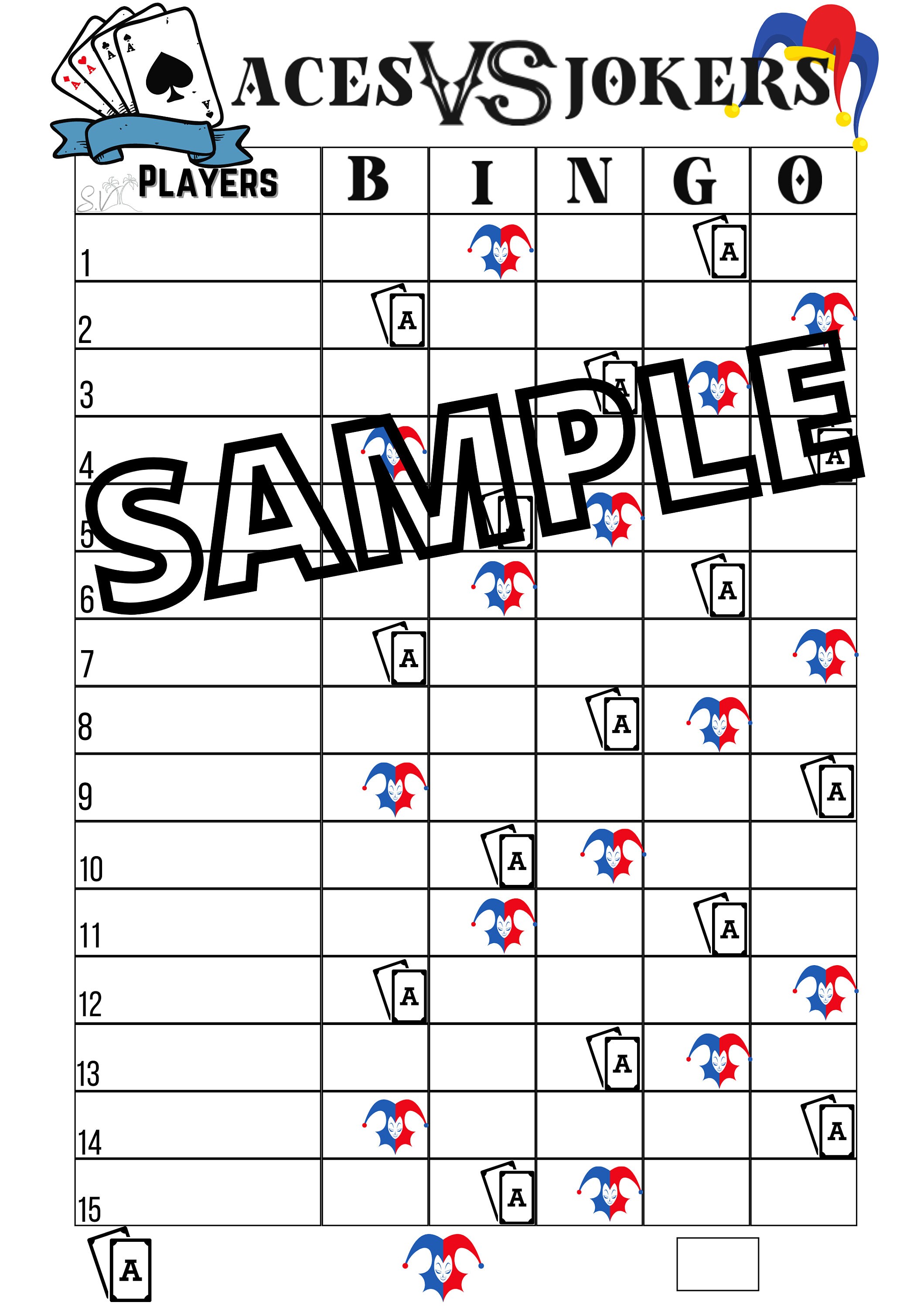 Aces VS Jokers Bingo (mixed, Straight, Blank) - Etsy