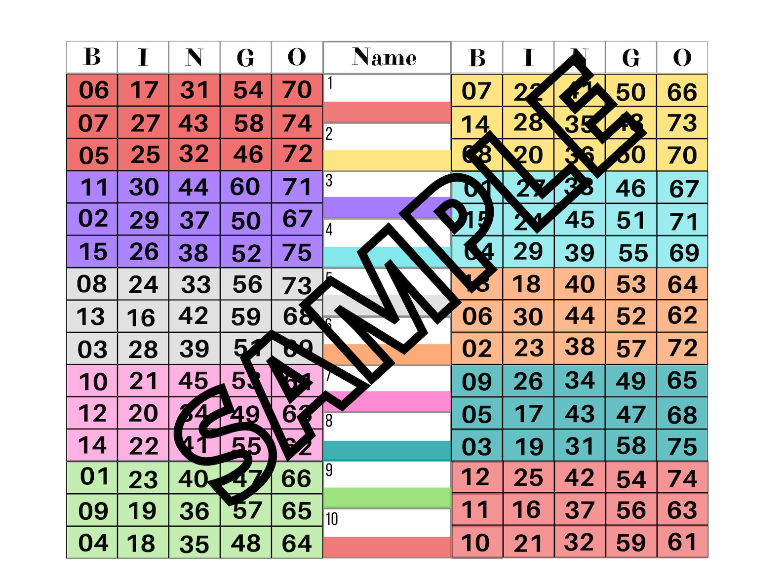Double Blocks Bingo (mixed and Blank) - Etsy