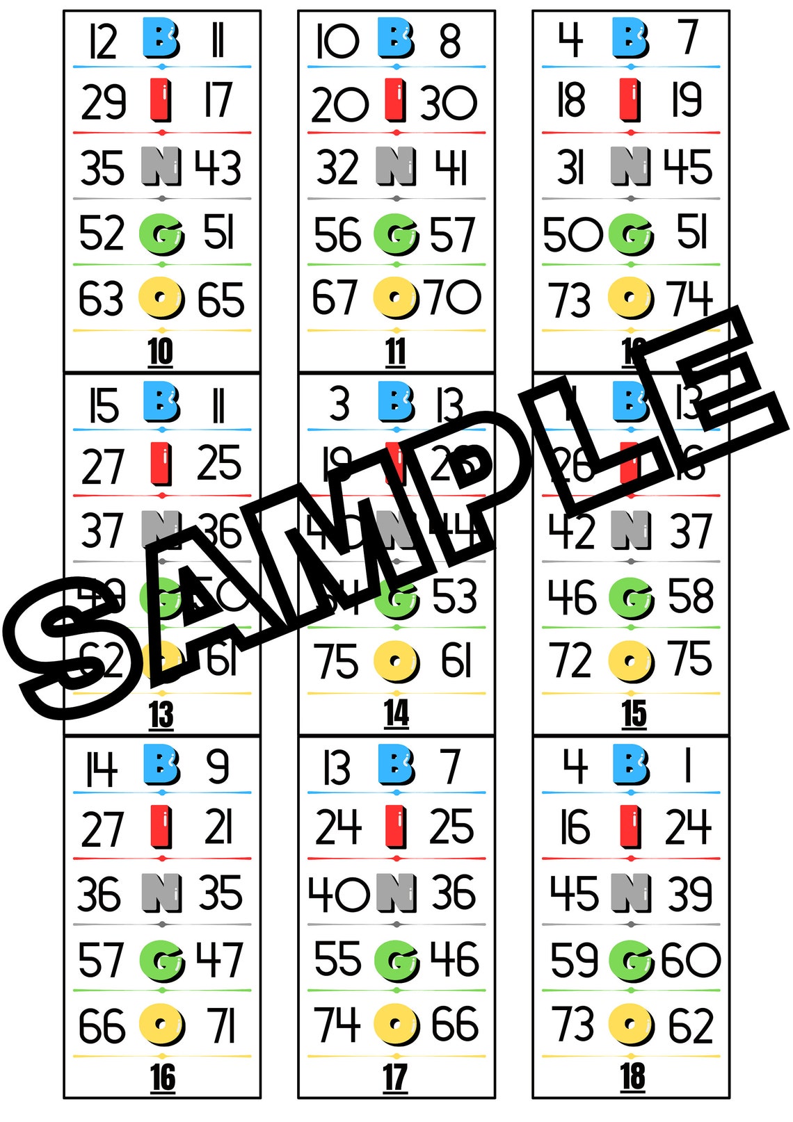 Full Card Bingo Holds, 10 Number (25 Card, Master, Call Sheet) - Etsy