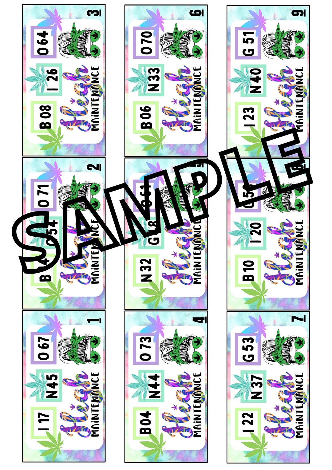 High Maintenance Bingo Holds (25 Card, Master, Call Sheet) - Etsy