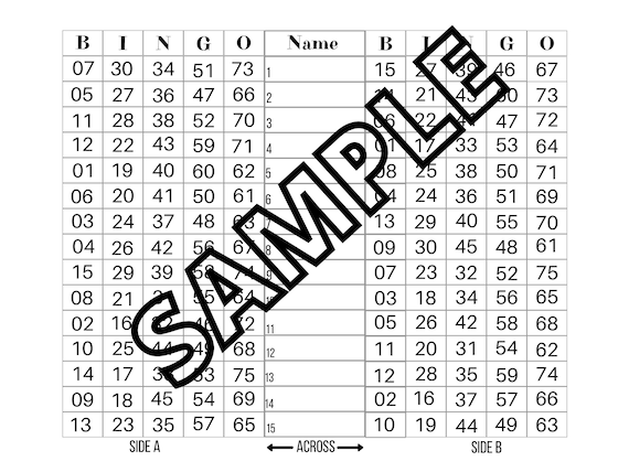 Double Page Bingo mixed and Blank - Etsy