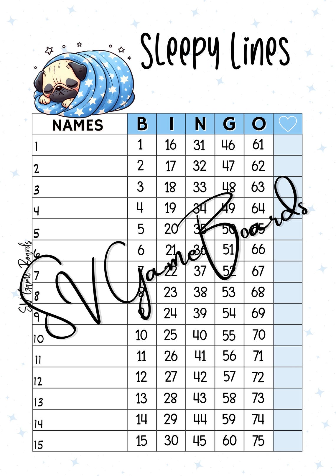 Sleepy Lines Blue 75 Ball (mixed, Straight, Blank) - Etsy