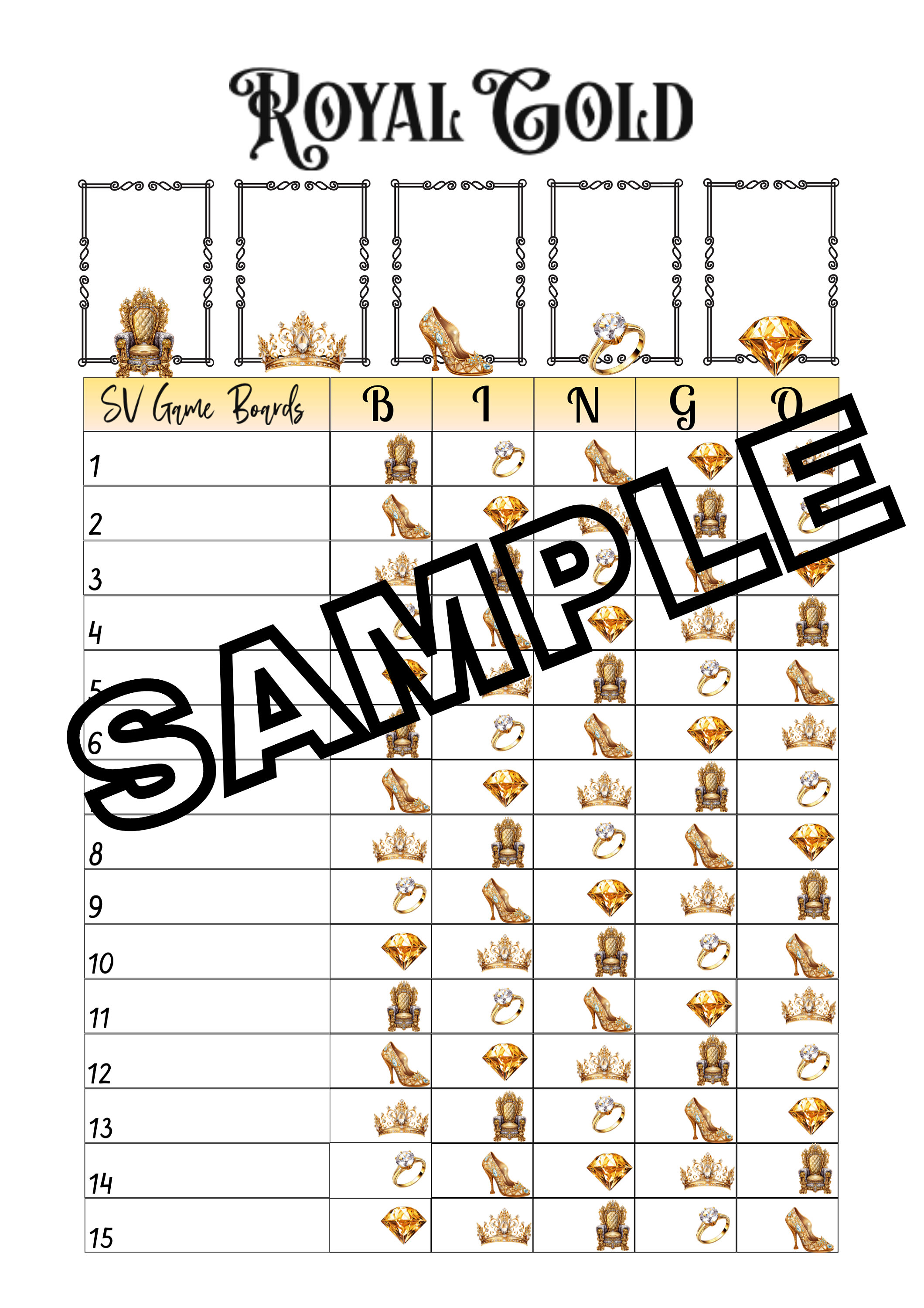 Royal Gold Bingo (mixed, Straight, Blank) - Etsy