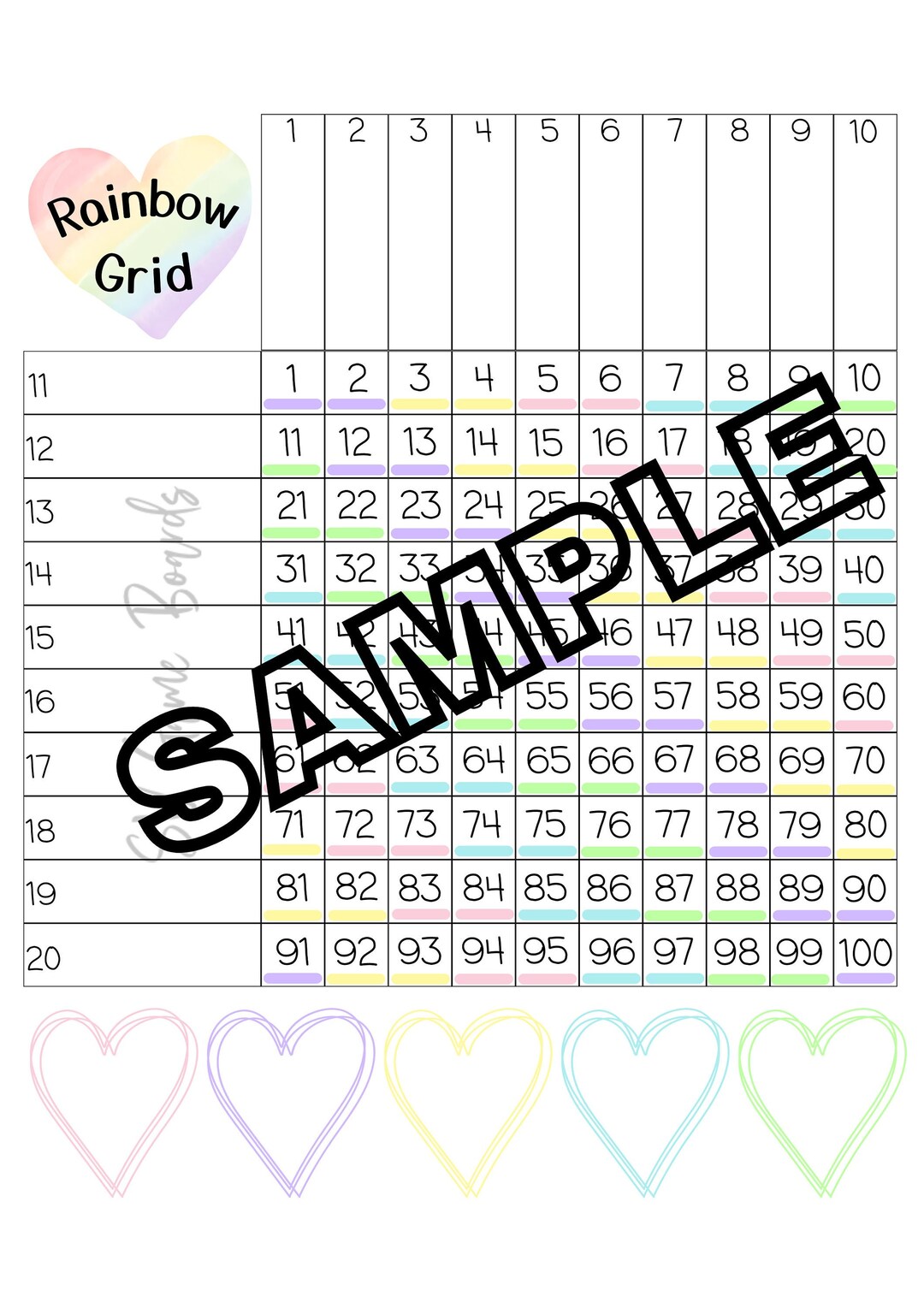 Rainbow Heart Grid Bingo (mixed, Straight, Blank) - Etsy