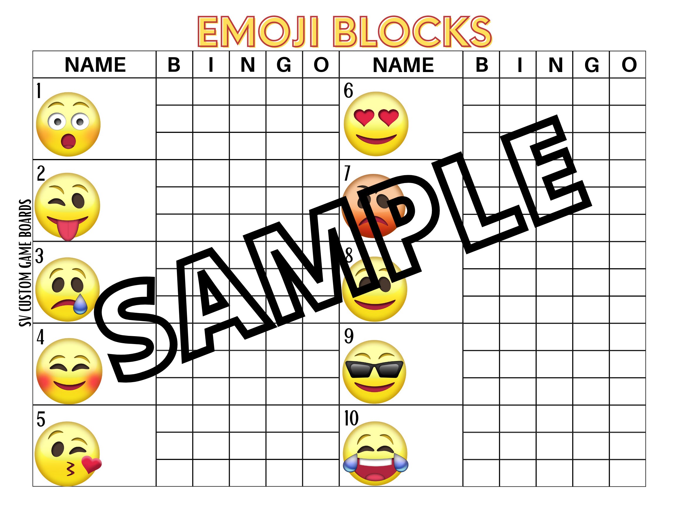 Emoji Double Blocks (mixed, Blank) - Etsy
