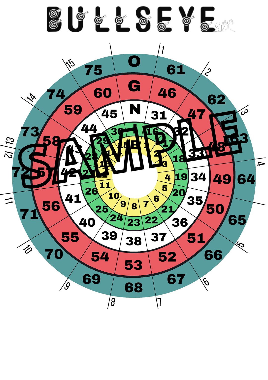 Bullseye Bingo (mixed, Straight, Blank) - Etsy