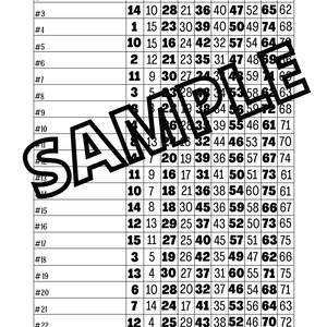 Full Card Holds..10 Number (25 Card, Master, Call Sheet) - Etsy